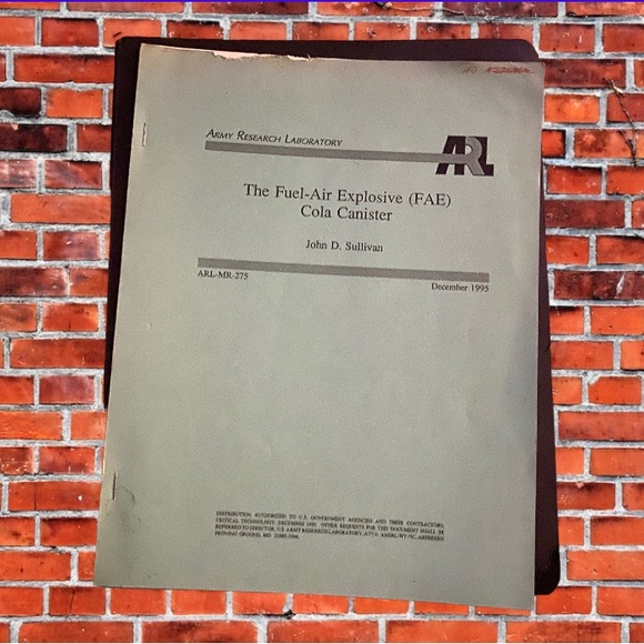 Other | Vtg 1995 Fuel Air Cola Canister Setup Army Research Laboratory ...